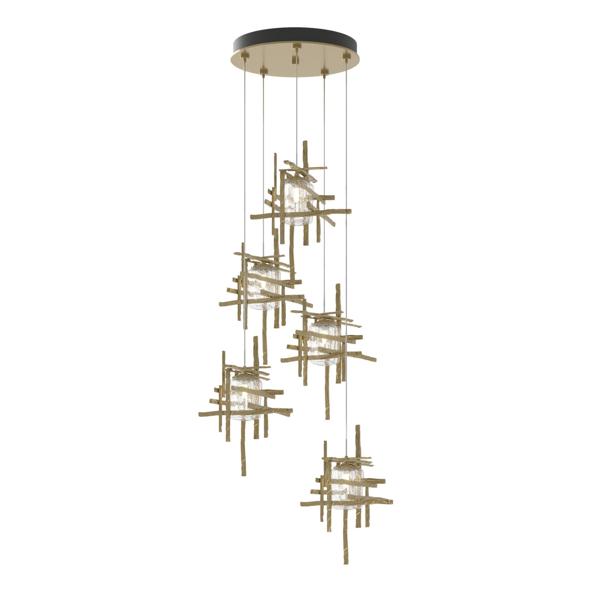 Tura 5-Light Seeded Glass Pendant 5-Light Seeded Clear Glass (II) in M