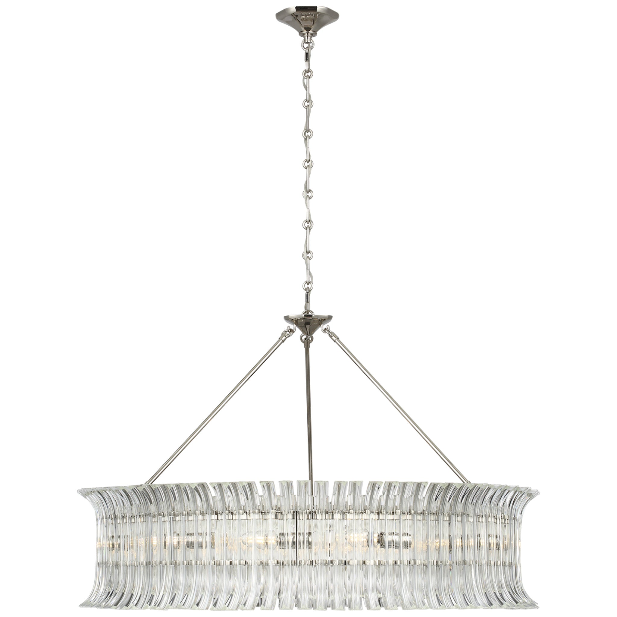 AERIN Rhine 36" Ring Chandelier in Polished Nickel with Crystal Ceilin