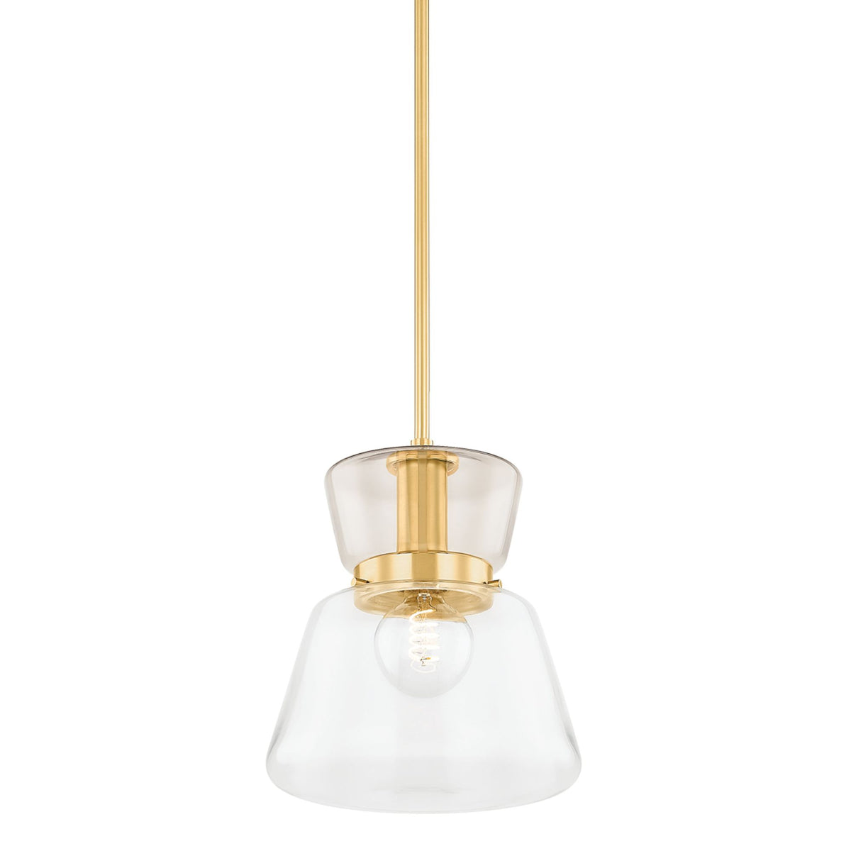 Elodie 1 Light Pendant In Aged Brass 10l X 10w X 11 5h