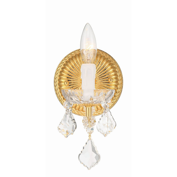 Maria Theresa 1 Light Hand Cut Crystal Gold Sconce Foundry Lighting
