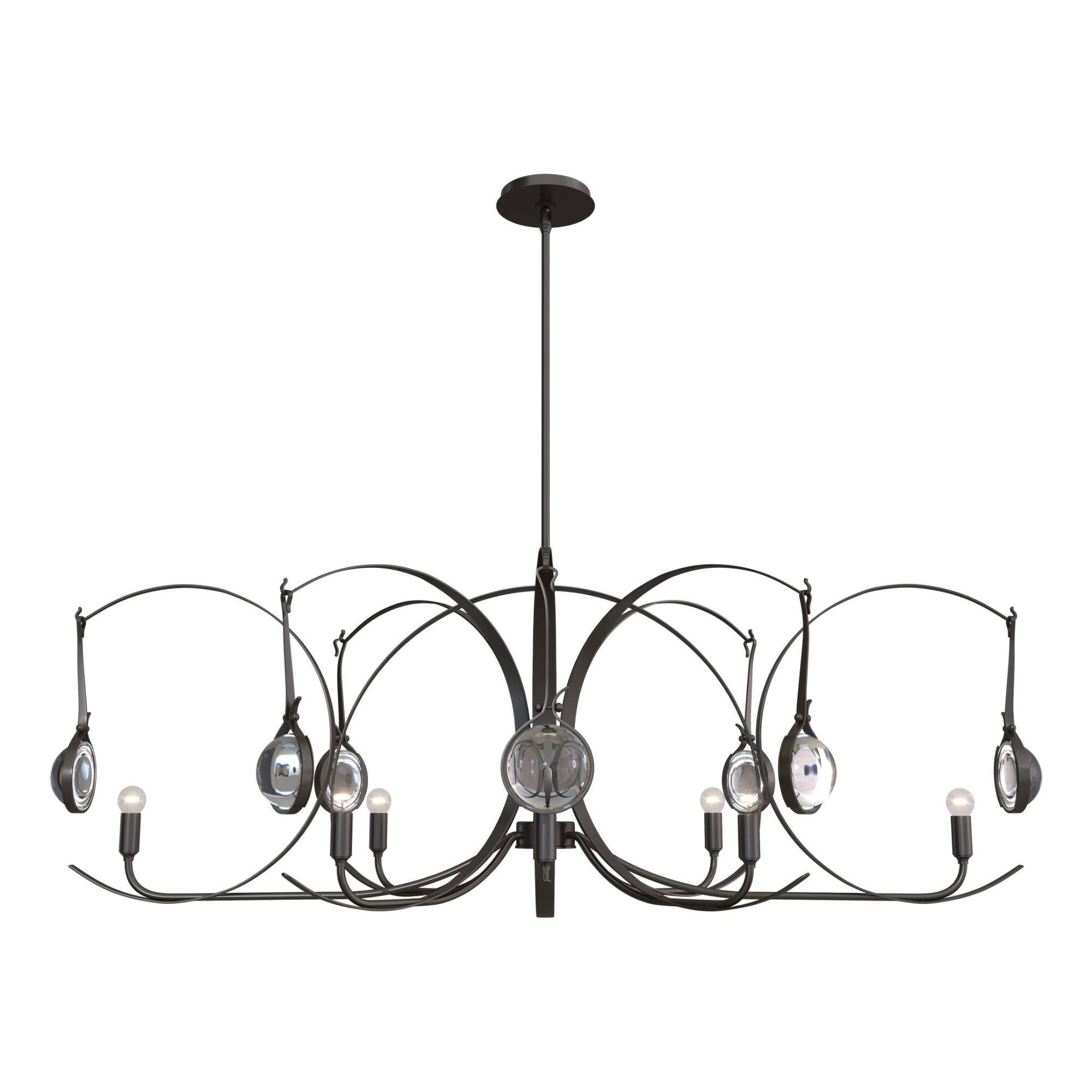 Optic 8-Light Oval Pendant 8-Light Oil Rubbed Bronze Accent Clear Glas
