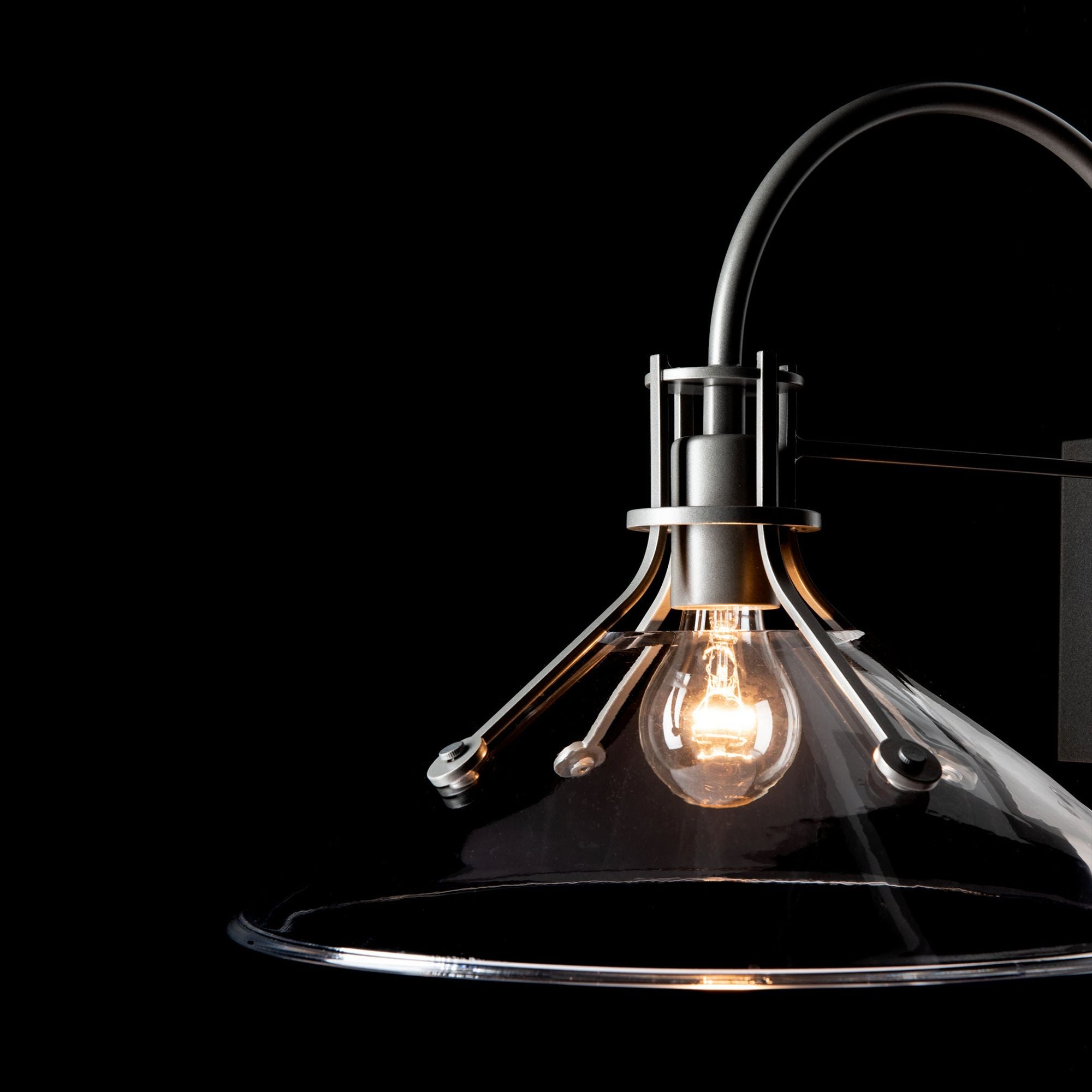 Henry Large Glass Shade Outdoor Sconce 1-Light Clear Glass (ZM) in Coa