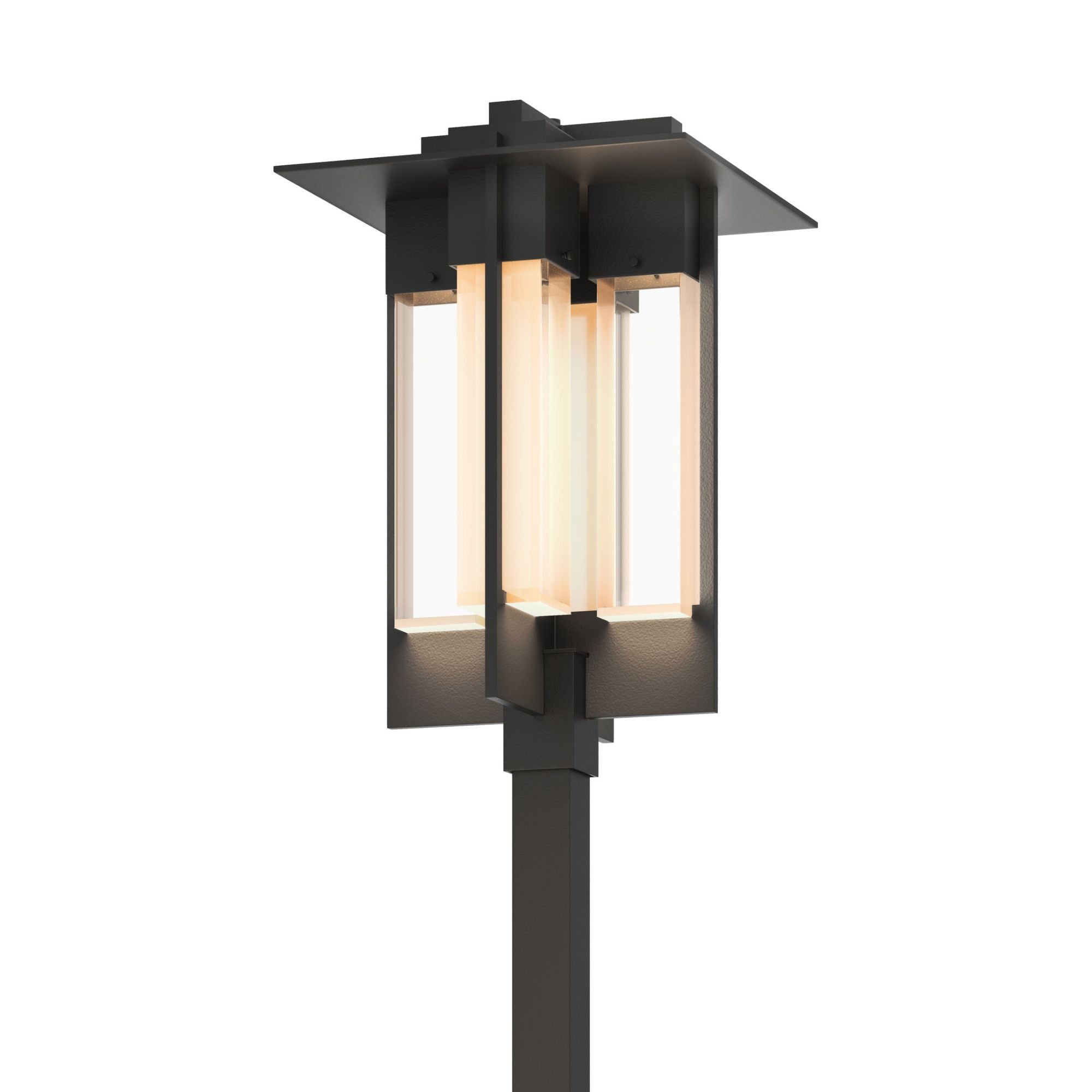 Axis Large Outdoor Post Light 4-Light Clear Glass (ZM) in Coastal Blac