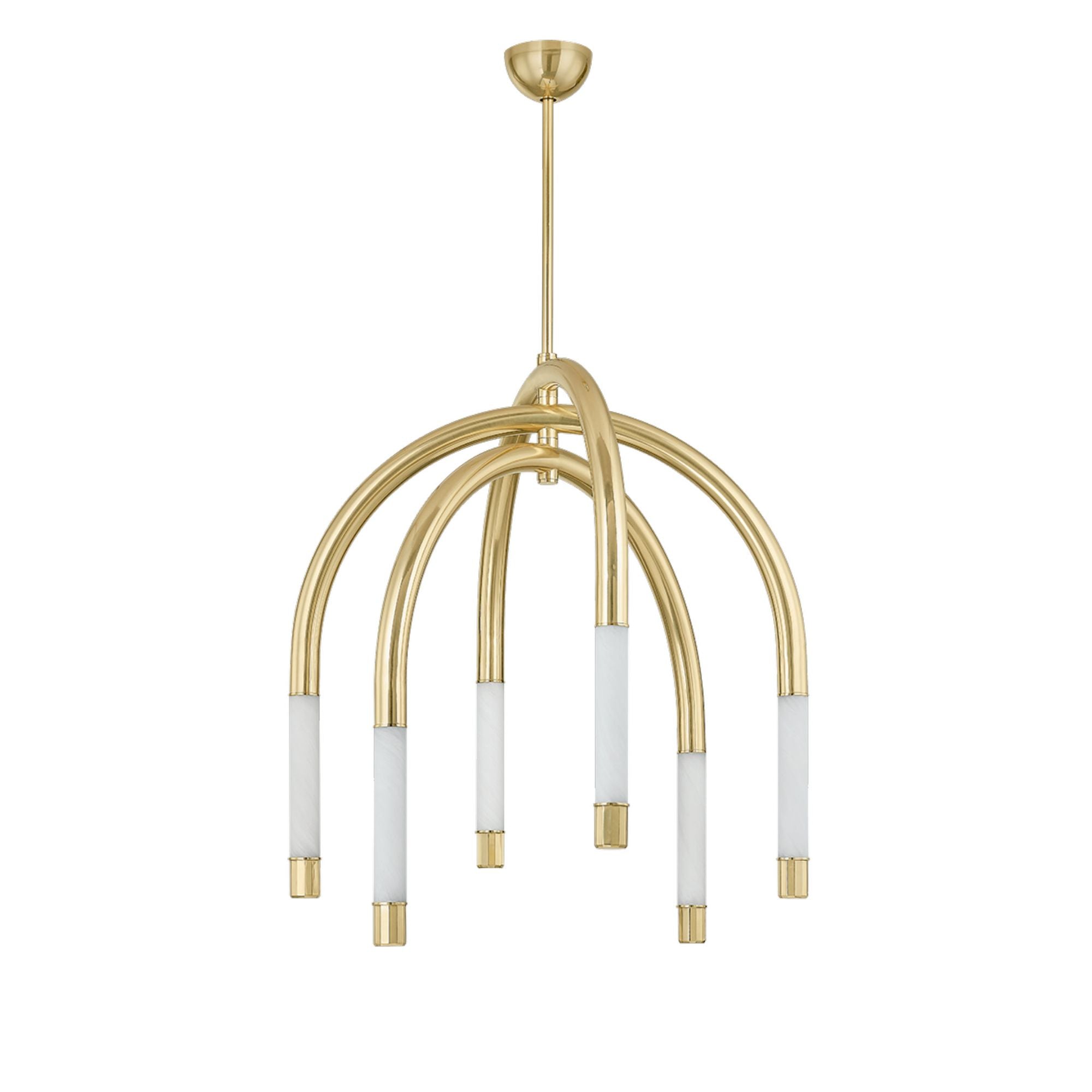 ZEME 6-Light Chandelier in Vintage Polished Brass by NOZ NOZAWA 33.75L