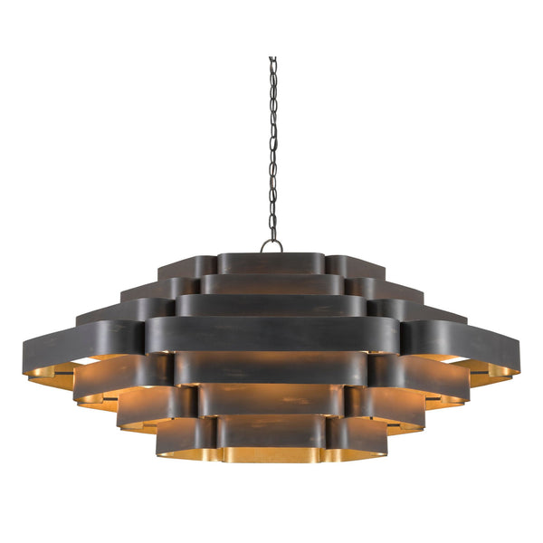 Bailey Black Chandelier - French Black/Contemporary Gold Leaf – Foundry ...