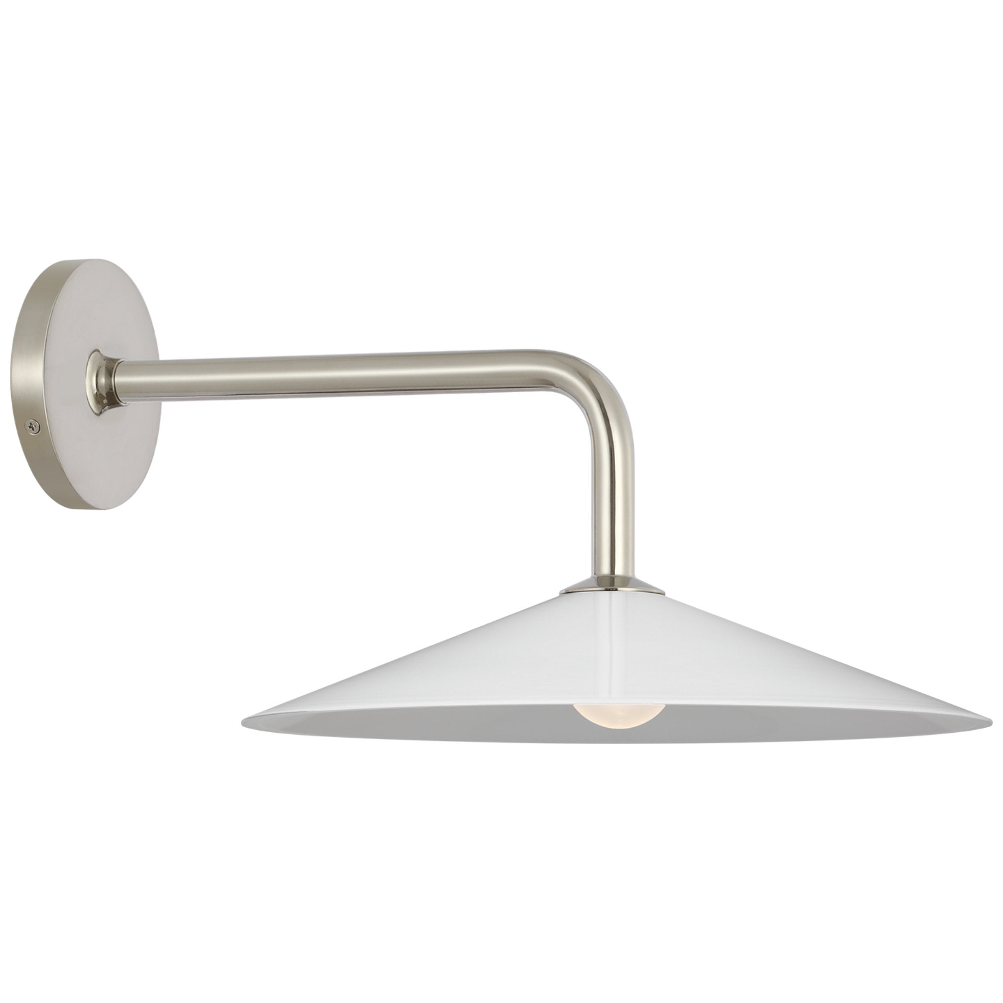 Amber Lewis Ponce 9" Sconce in Polished Nickel with Milk White Glass S