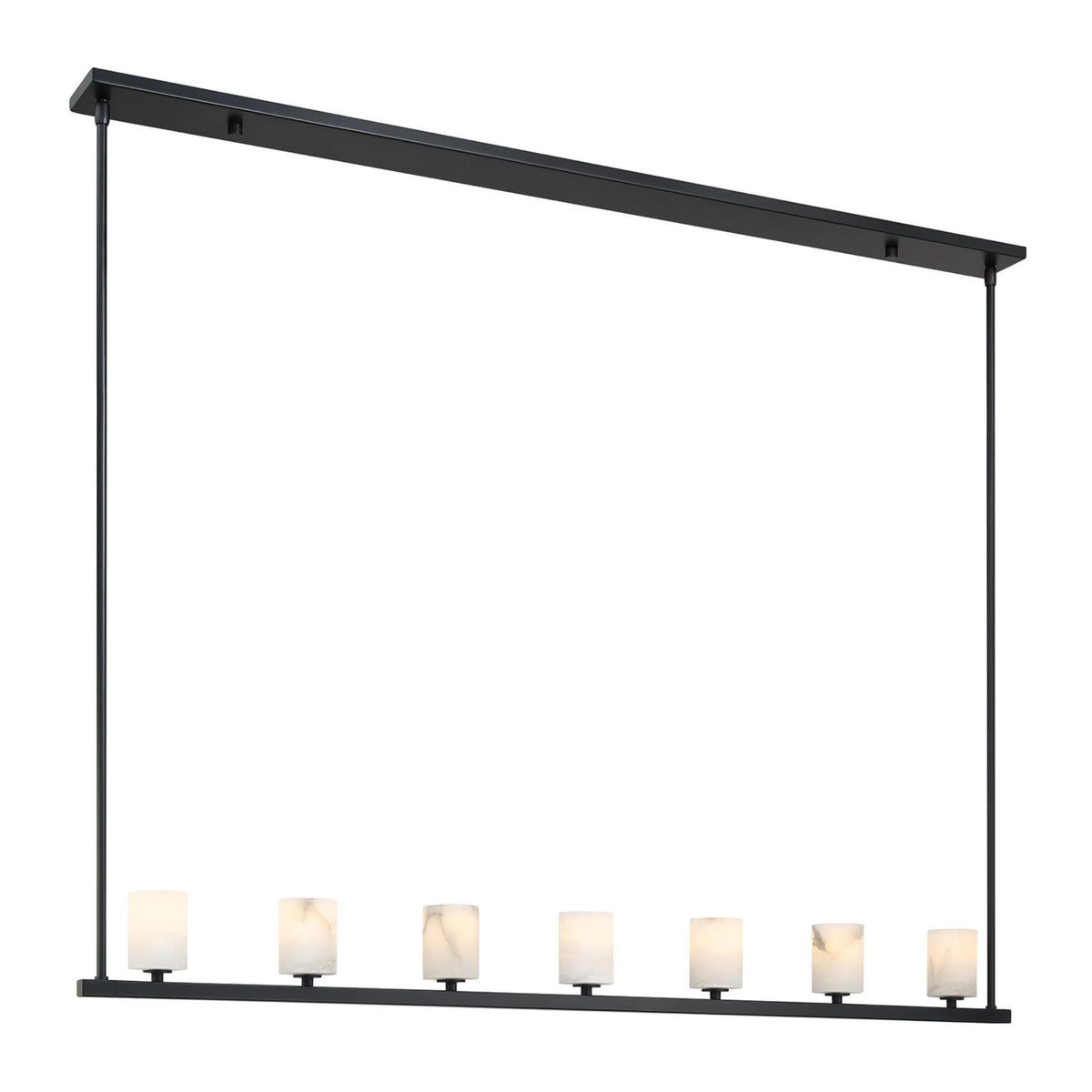 Aragon 56'' LED Matte Black Linear Chandelier Black 56