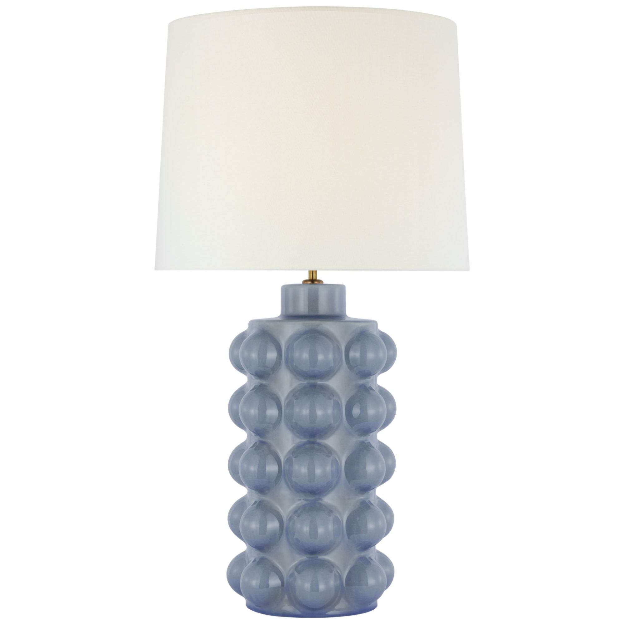 AERIN Vedra 34" Table Lamp in Polar Blue Crackle with Linen Shade