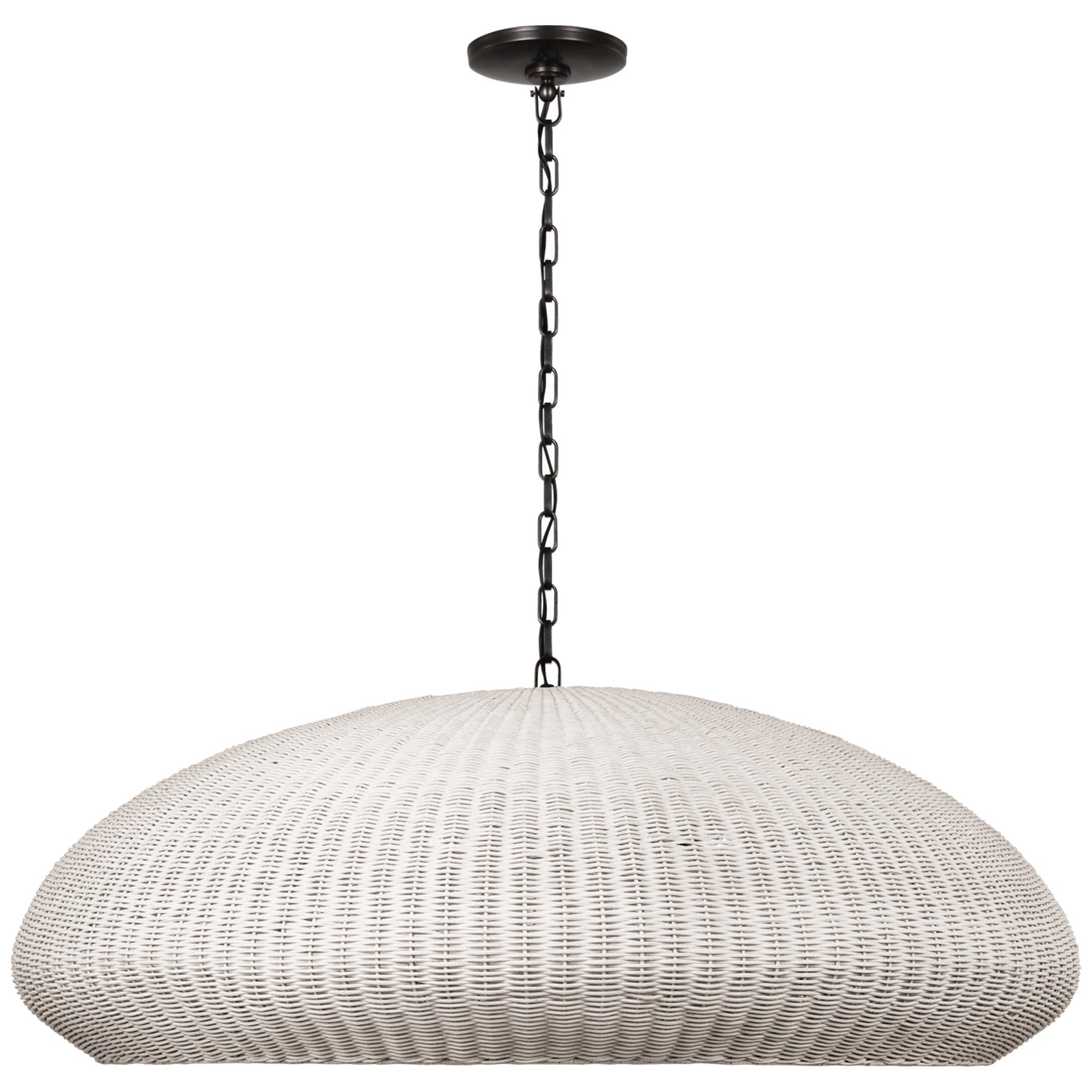 Chapman & Myers Kokomo 44" Wide Pendant in Bronze with Chalk Wicker Sh