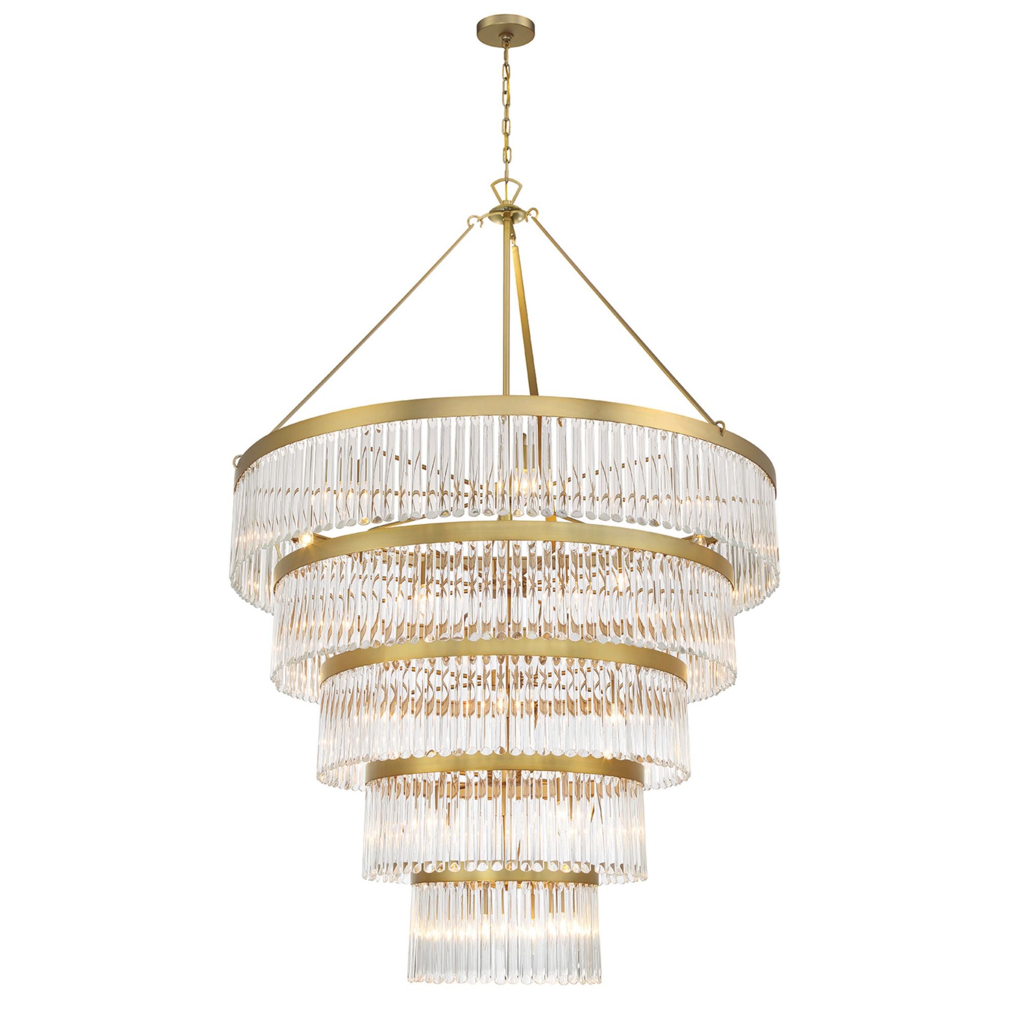 Emory 30 Light Modern Gold Chandelier Clear Glass 48"W x 72"H x 48"D