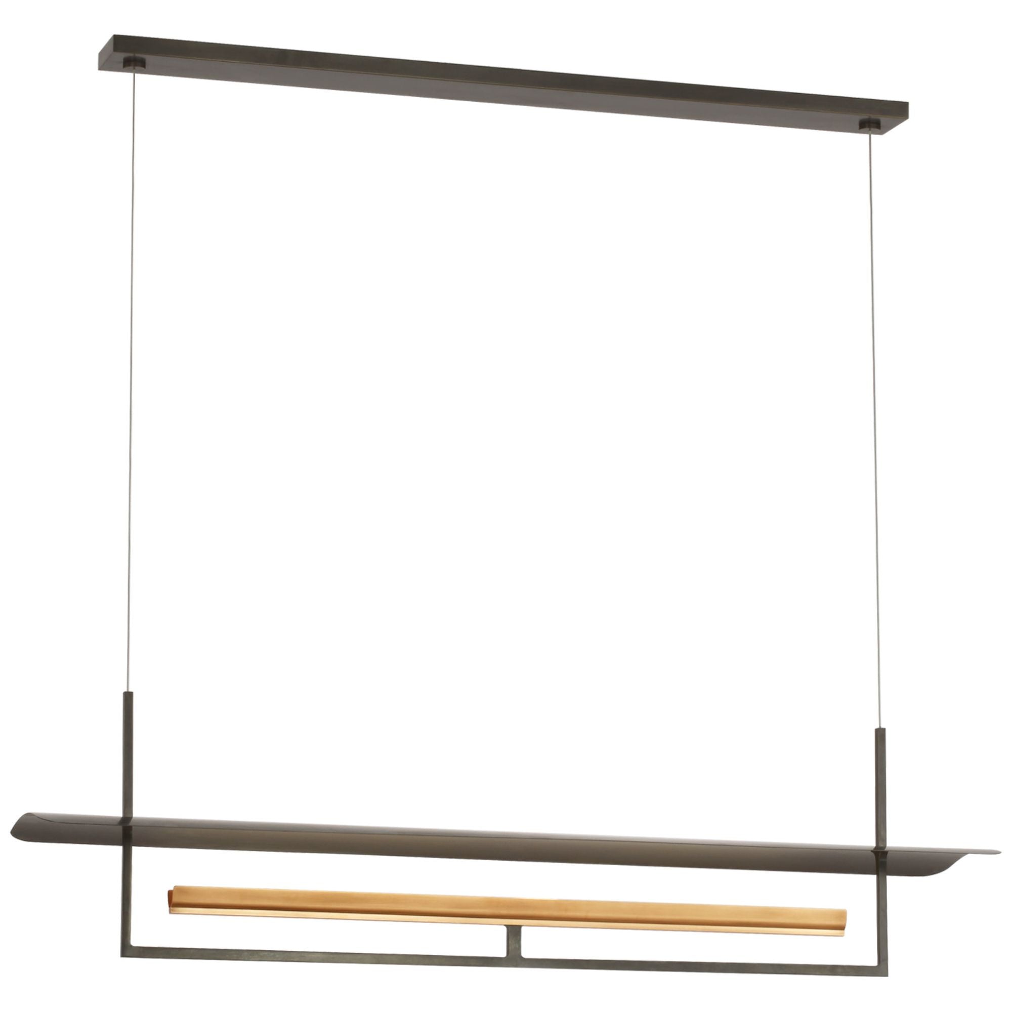 Ian K. Fowler Tristan 54" Reflector Linear Chandelier in Bronze and Ha