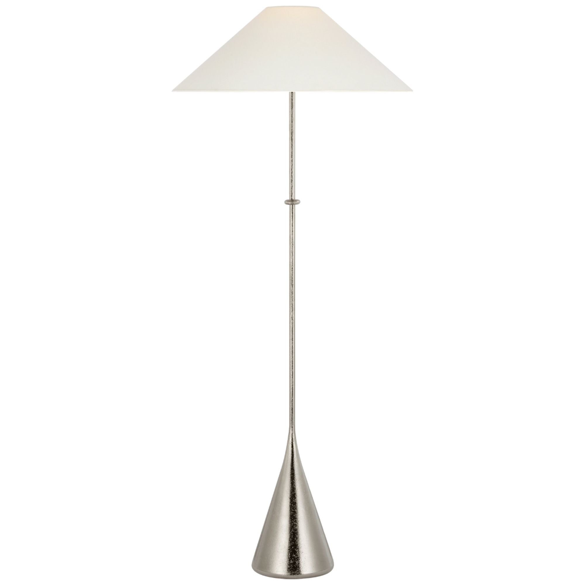 Kelly Wearstler Zealous 62" Floor Lamp in Museum Nickel with Linen Sha