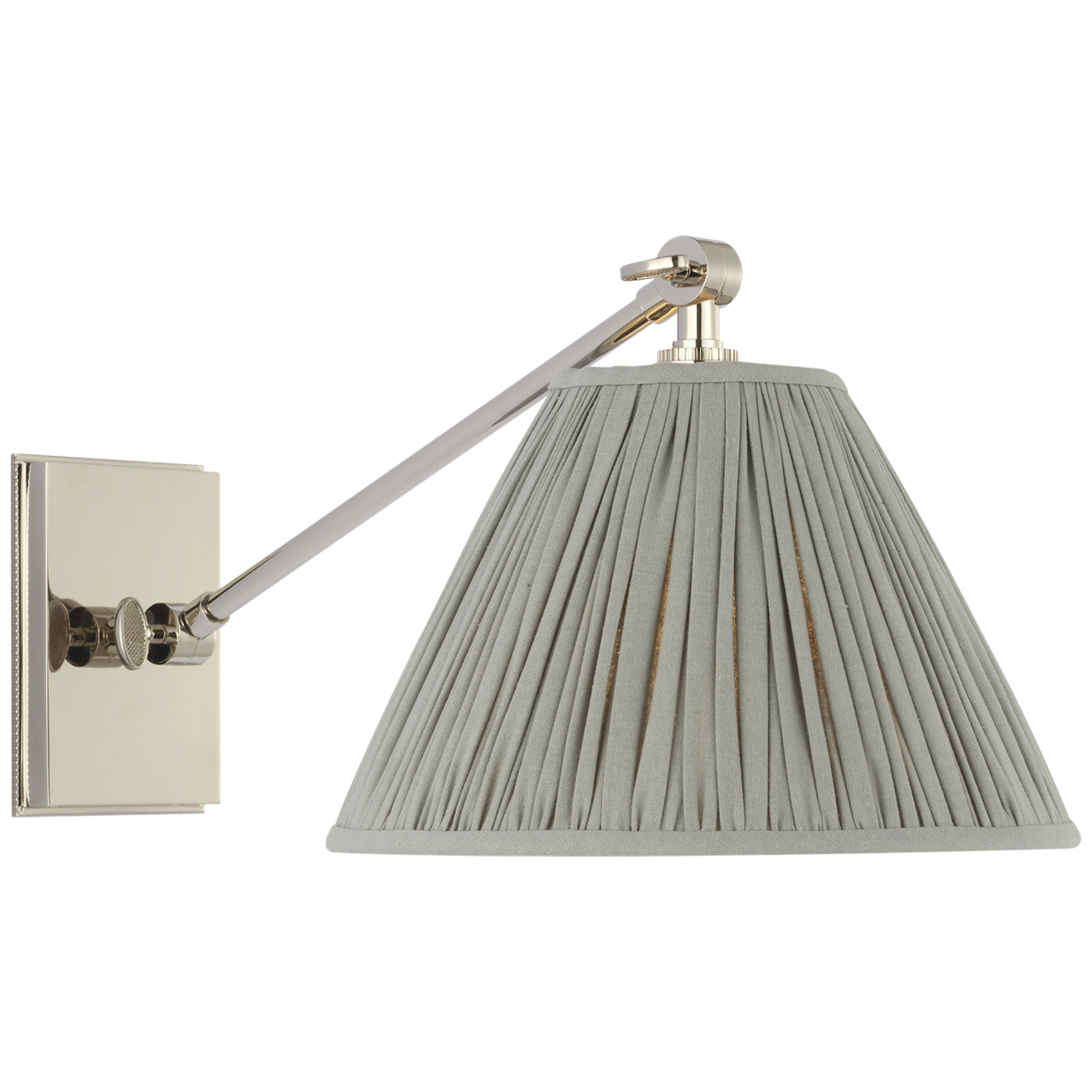 Marie Flanigan Wimberley Single Library Wall Light in Polished Nickel