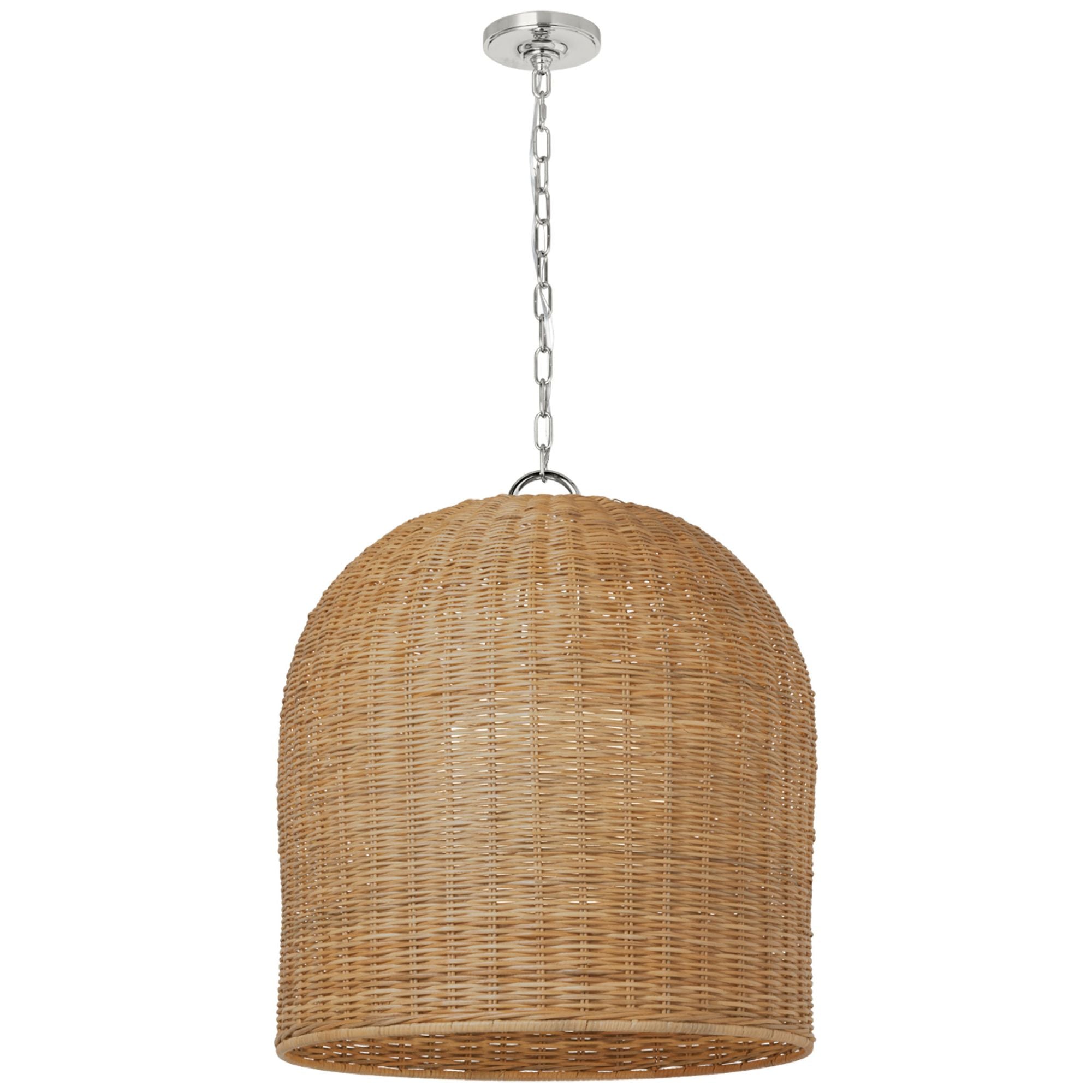 Marie Flanigan Nancy 25" Woven Hanging Shade in Polished Nickel with N