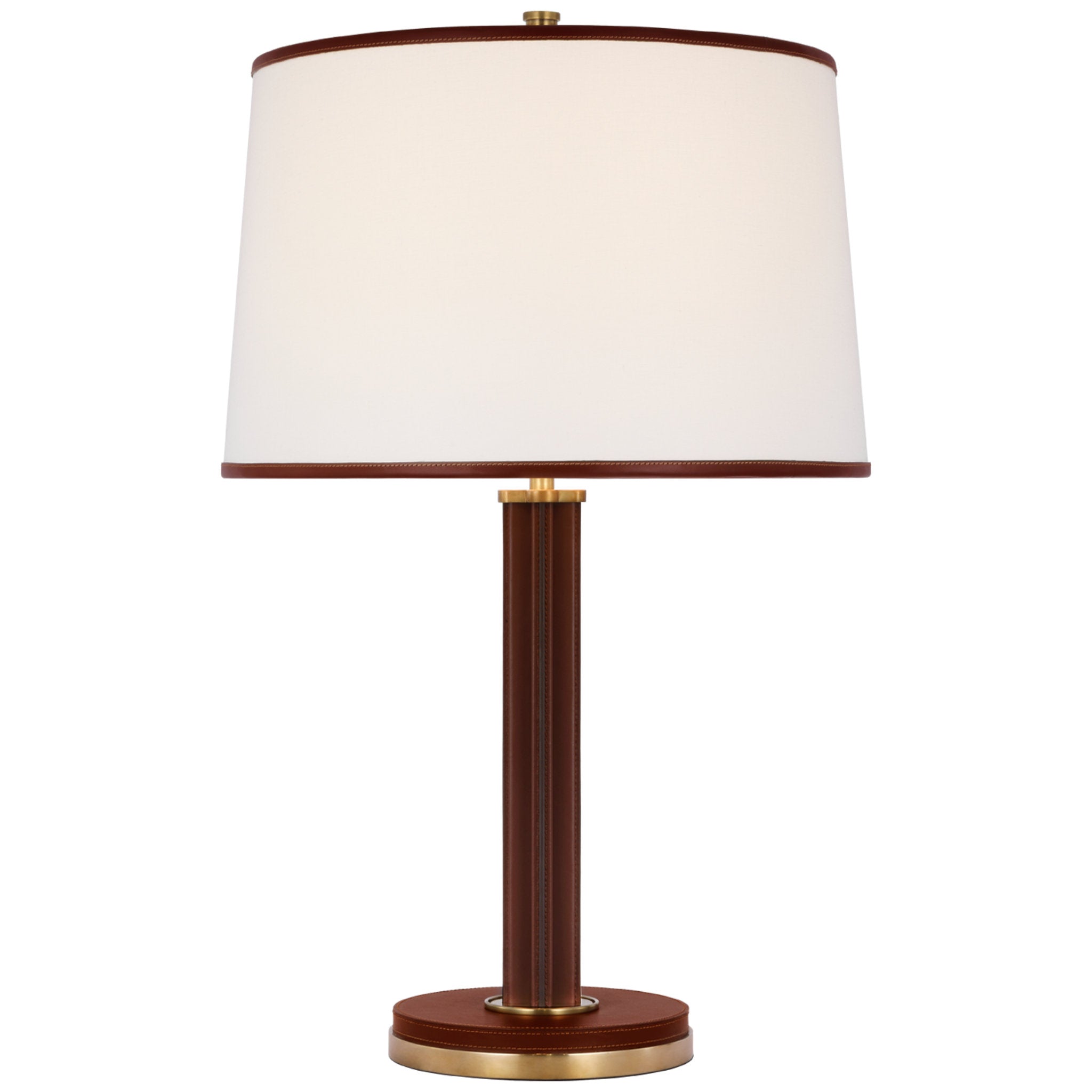 Ralph Lauren Riley Medium Table Lamp in Natural Brass and Saddle Leath