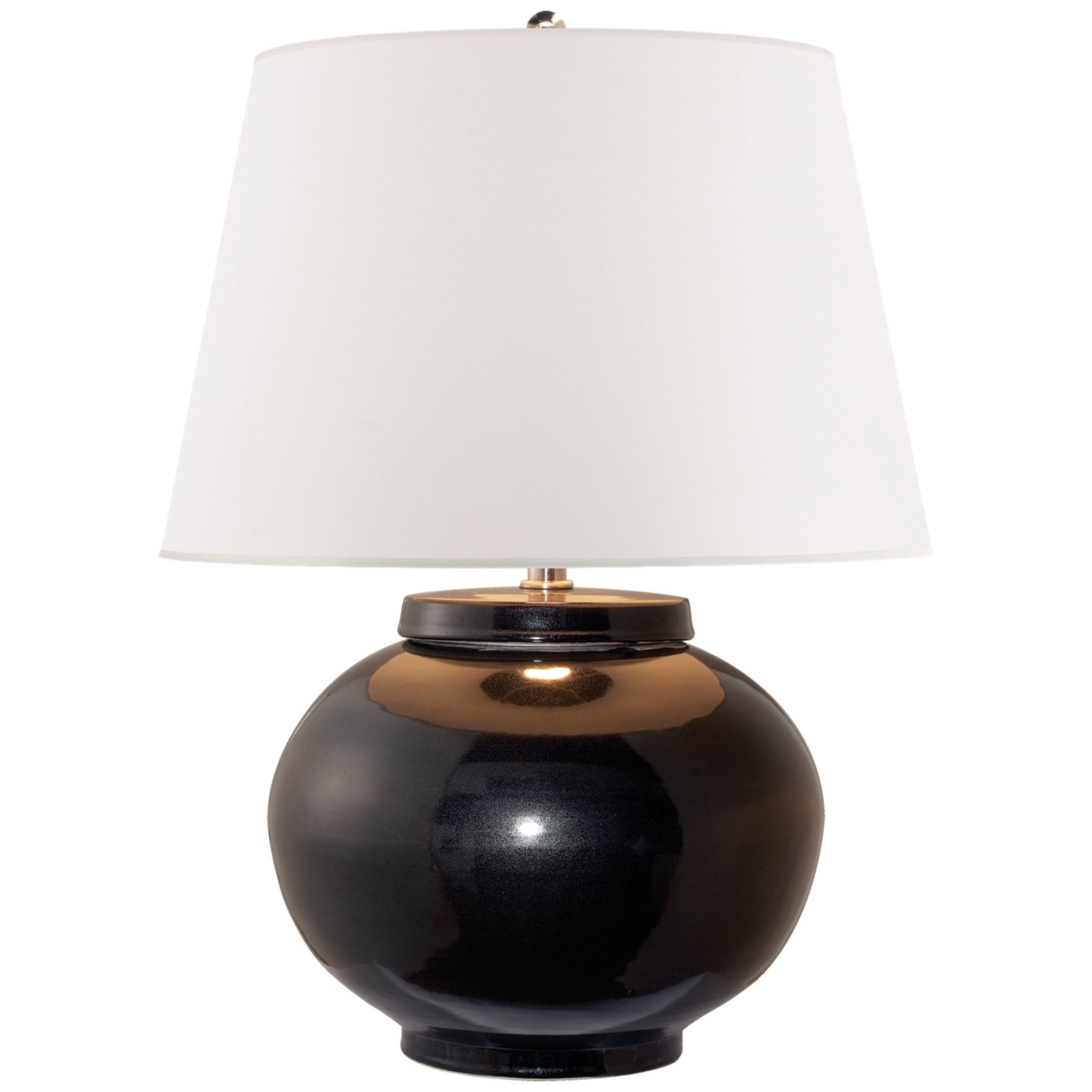 Ralph Lauren Carter Small Table Lamp in Black Porcelain with White Pap