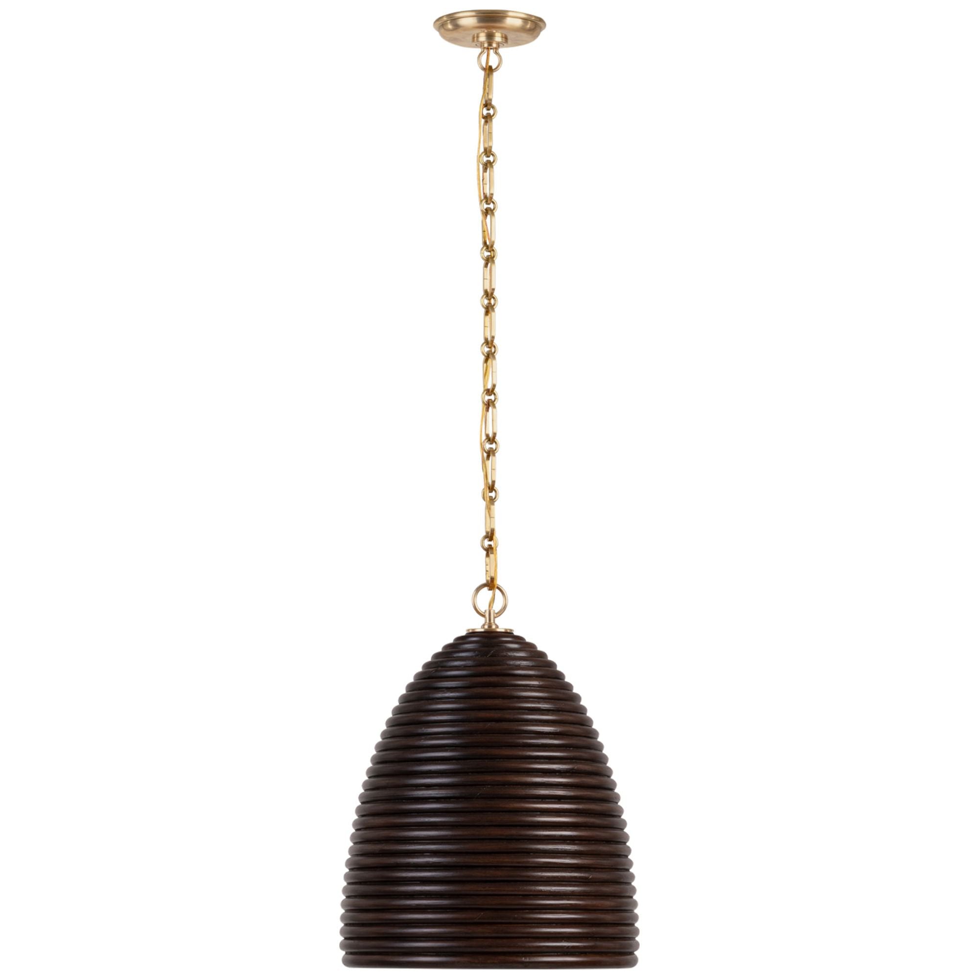 Suzanne Kasler Emerson 14" Pendant in Hand-Rubbed Antique Brass with E