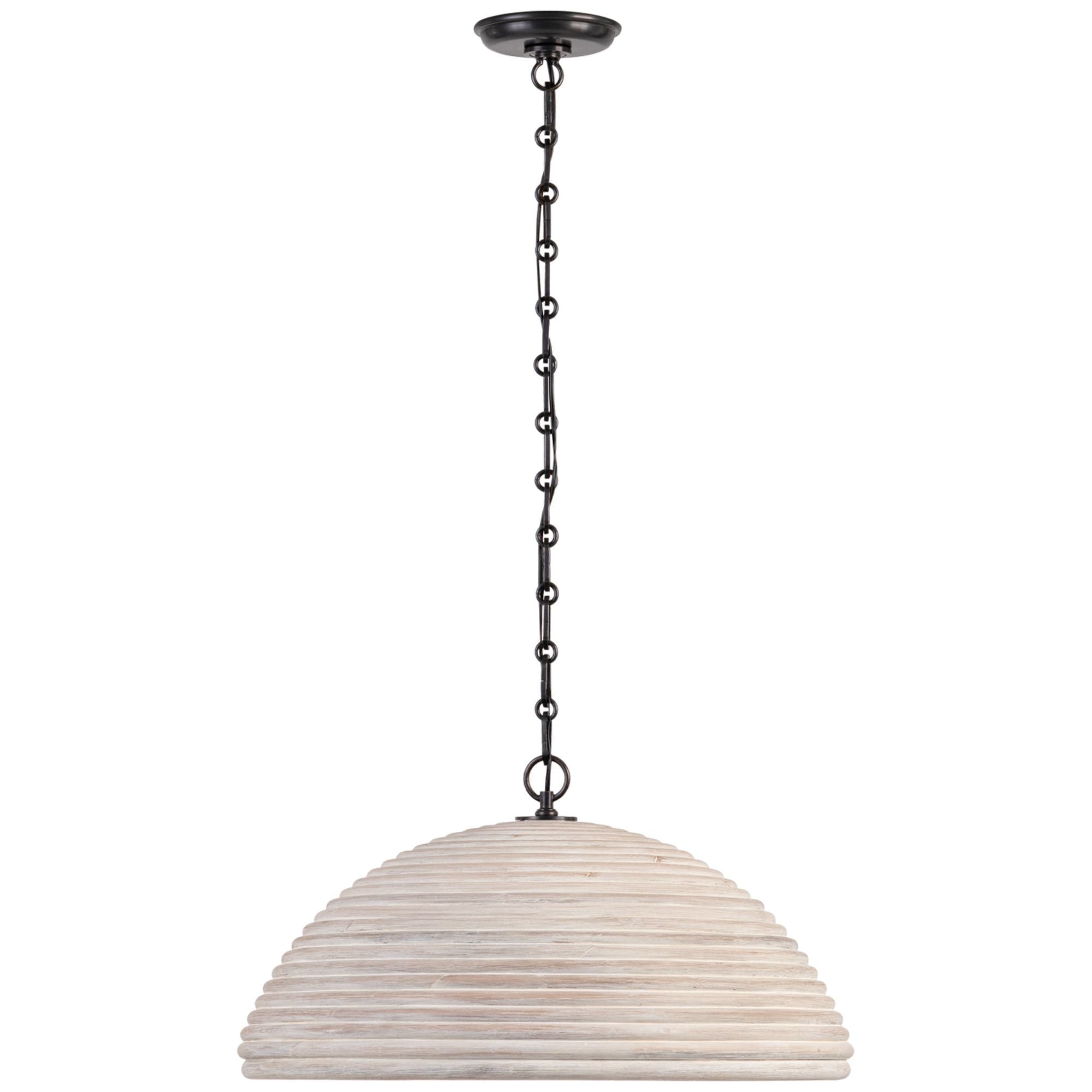 Suzanne Kasler Emerson 23" Pendant in Bronze with Ash Rattan Shade Cei