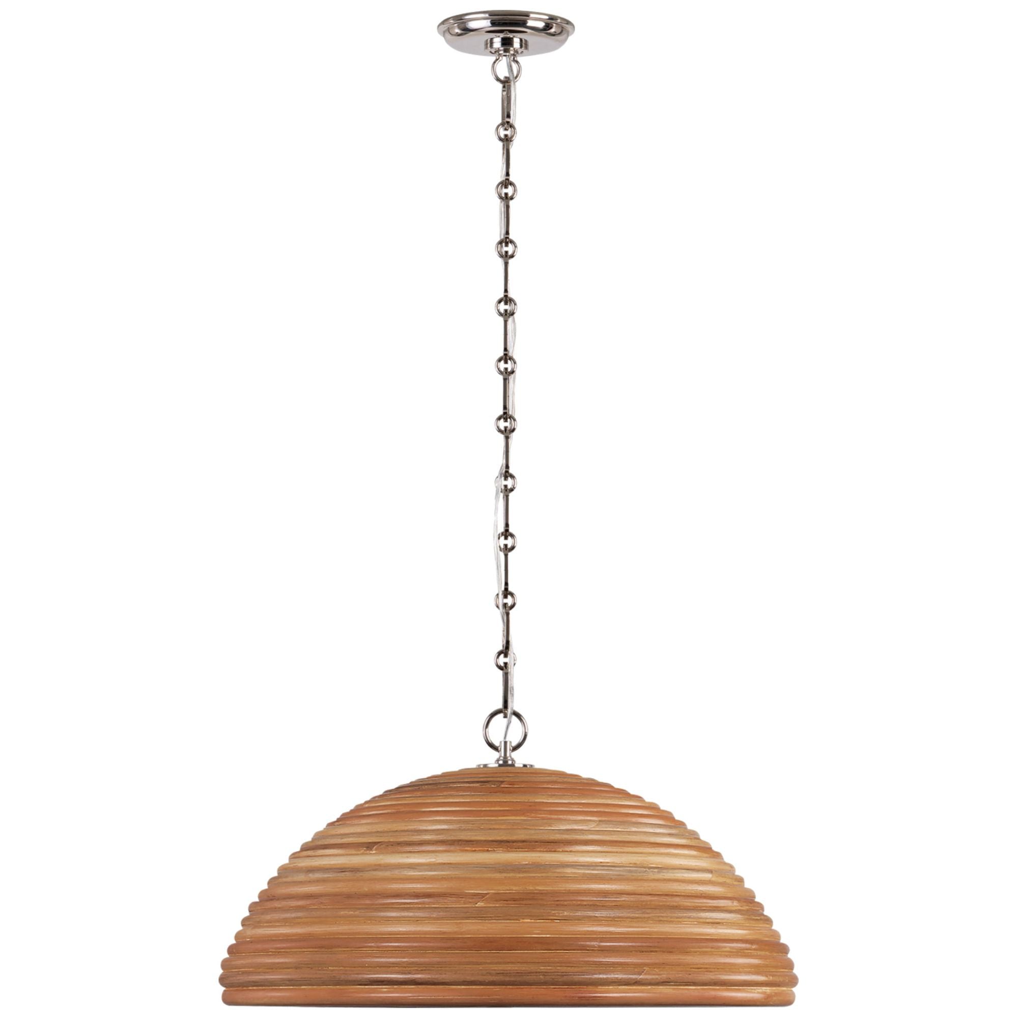 Suzanne Kasler Emerson 23" Pendant in Polished Nickel with Natural Rat