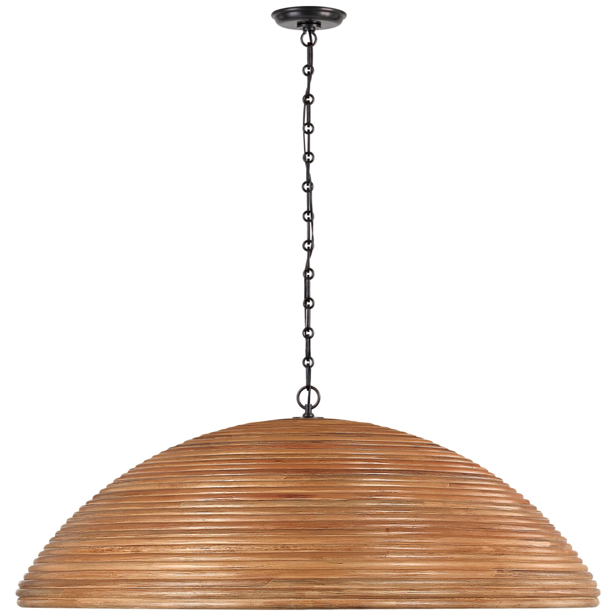 Suzanne Kasler Emerson 42" Pendant in Bronze with Natural Rattan Shade