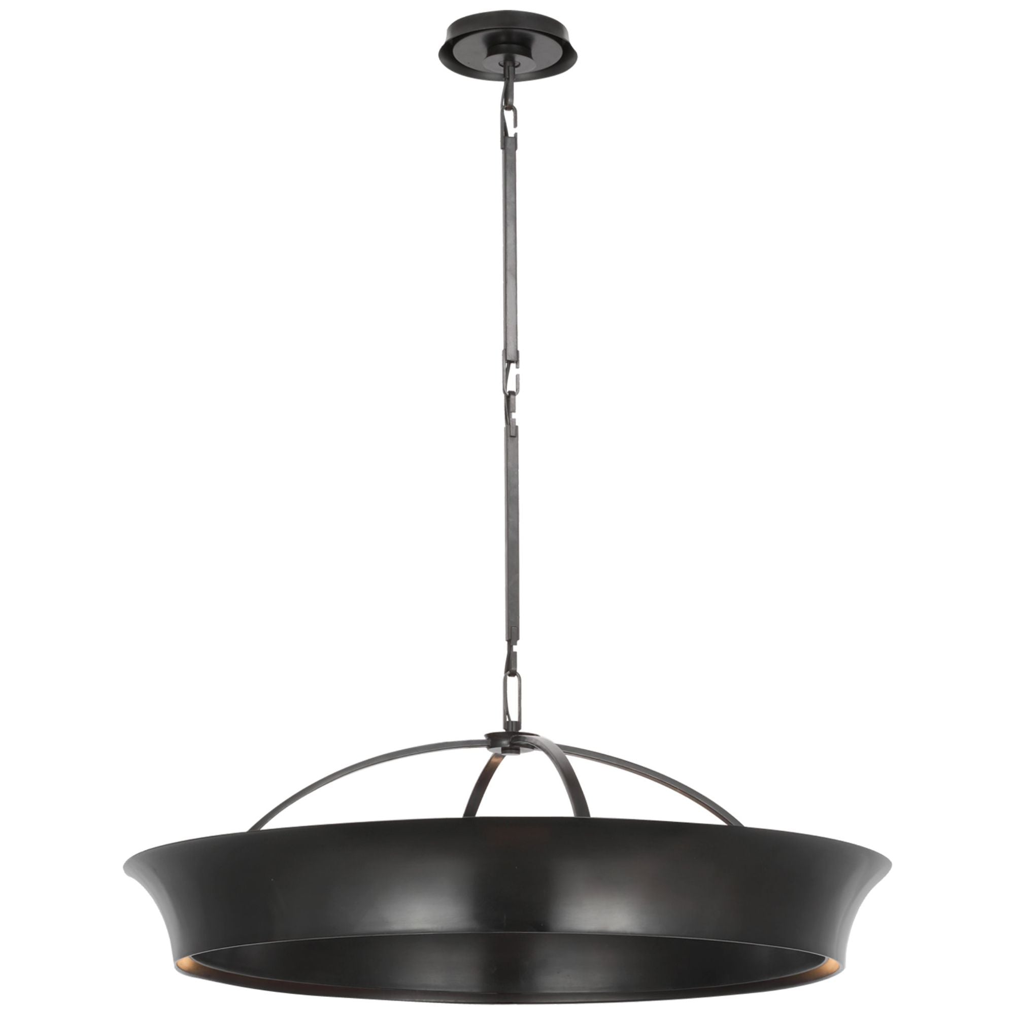 Thomas O'Brien Garland 30" Dual Lit Ring Chandelier in Aged Iron Ceili