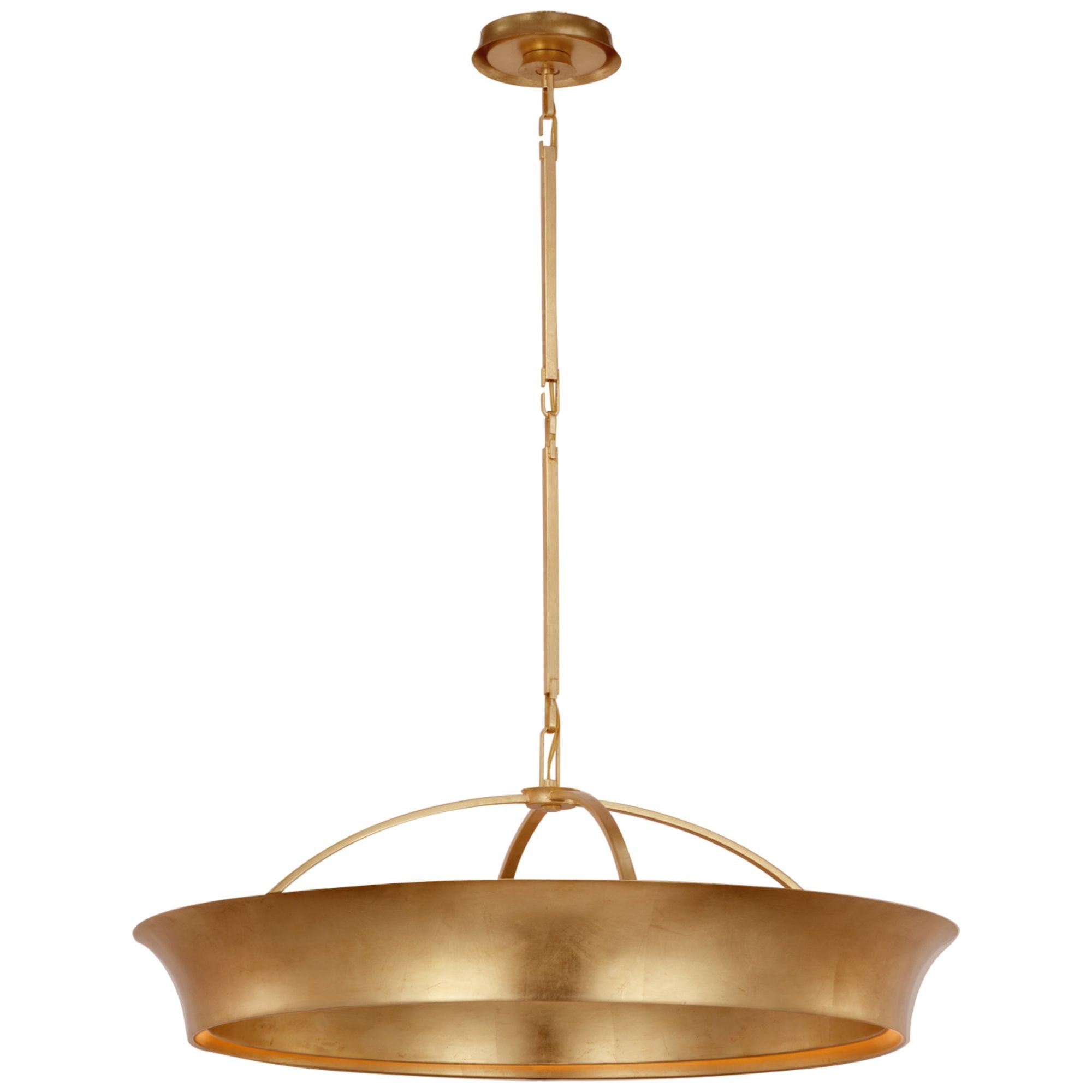 Thomas O'Brien Garland 30" Dual Lit Ring Chandelier in Gild Ceiling Li
