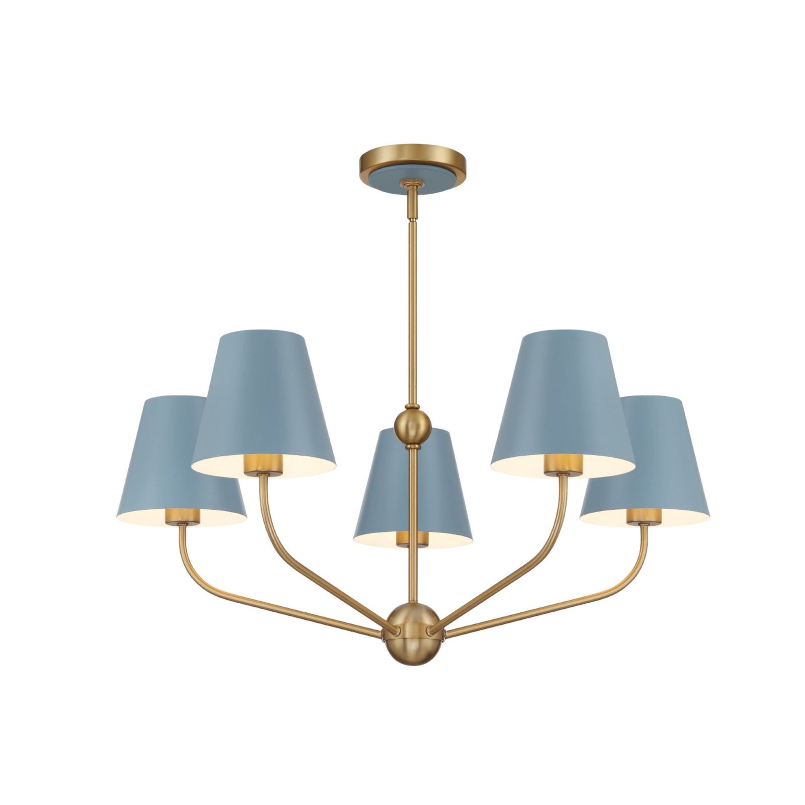Xavier 28'' Vibrant Gold + Blue Chandelier Blue 28"W x 12.5"H x 28"D