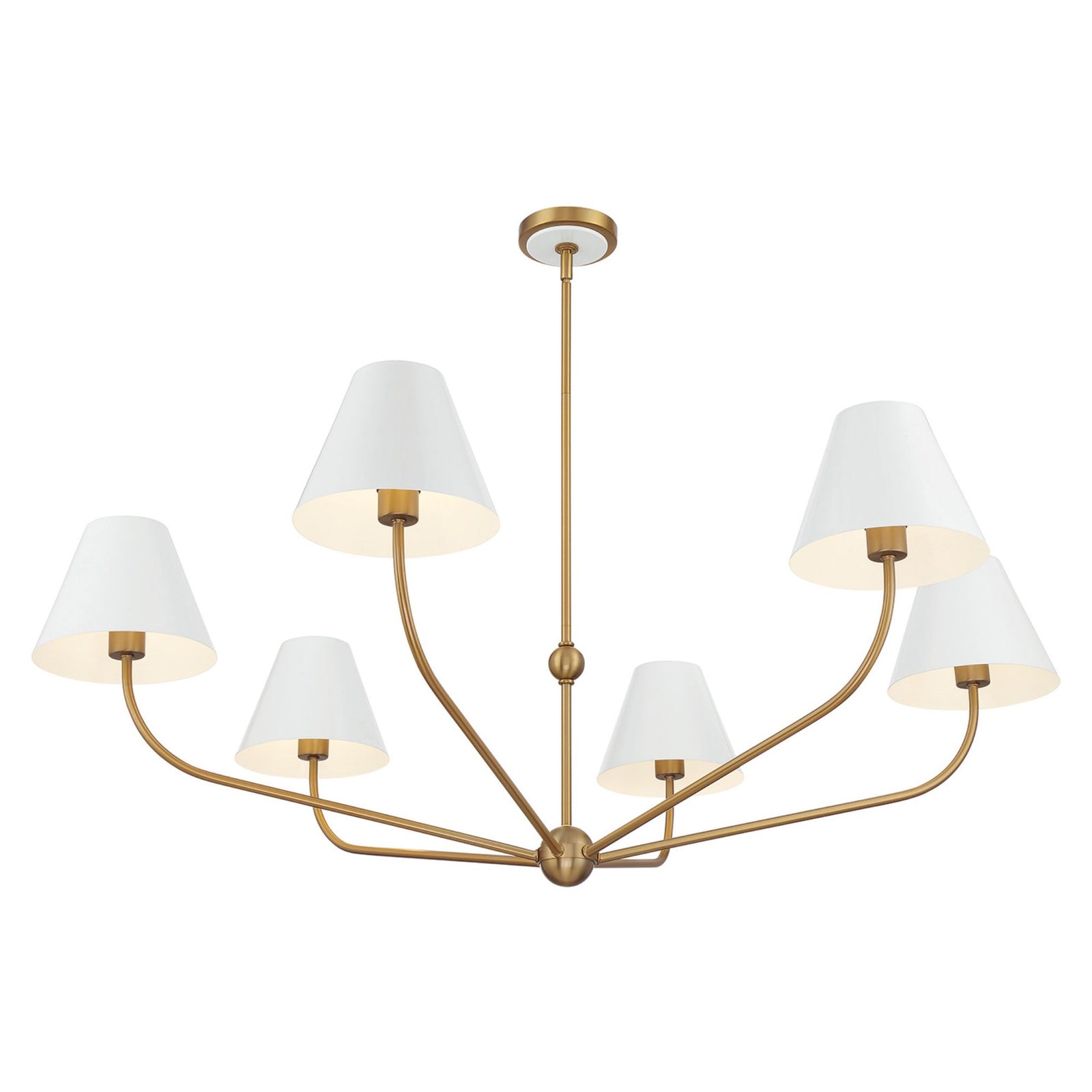Xavier 48'' Vibrant Gold + White Chandelier White 48"W x 16.5"H x 48"D