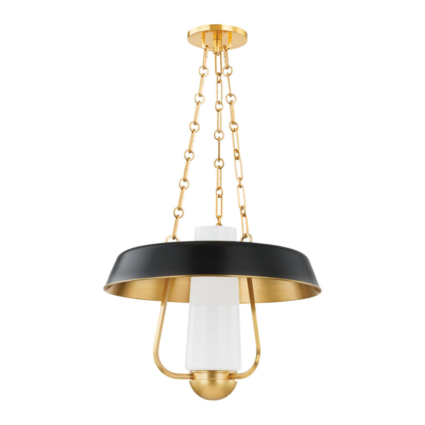 Provincetown 1-Light Lantern in Aged Brass 18W x 14.5H (Soft Black)