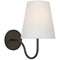Amber Lewis Lyndsie Small Sconce in Aged Iron with Linen Shade Wall Li