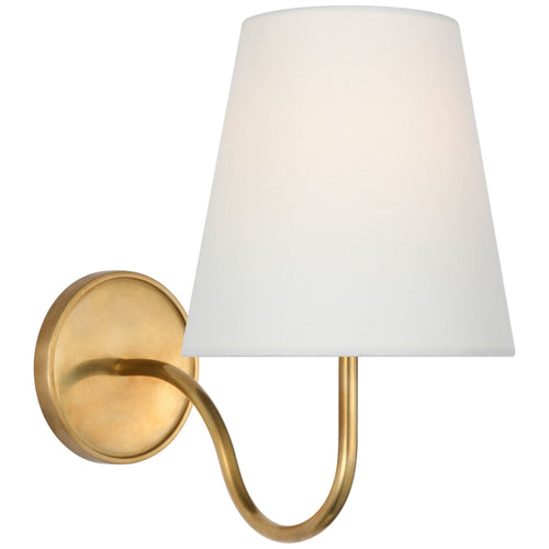 Amber Lewis Lyndsie Small Sconce in Hand-Rubbed Antique Brass with Lin