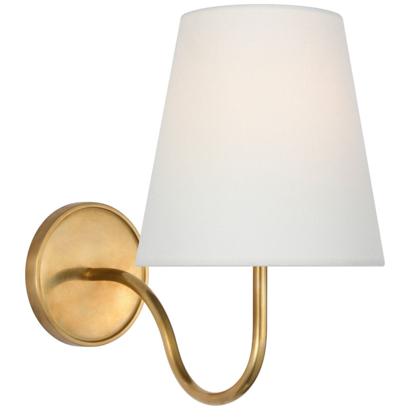Amber Lewis Lyndsie Small Sconce in Hand-Rubbed Antique Brass with Lin