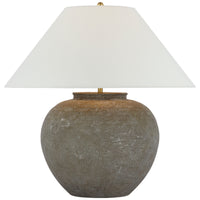 Amber Lewis Casey Medium Table Lamp in Silt Grey Ceramic with Linen Sh