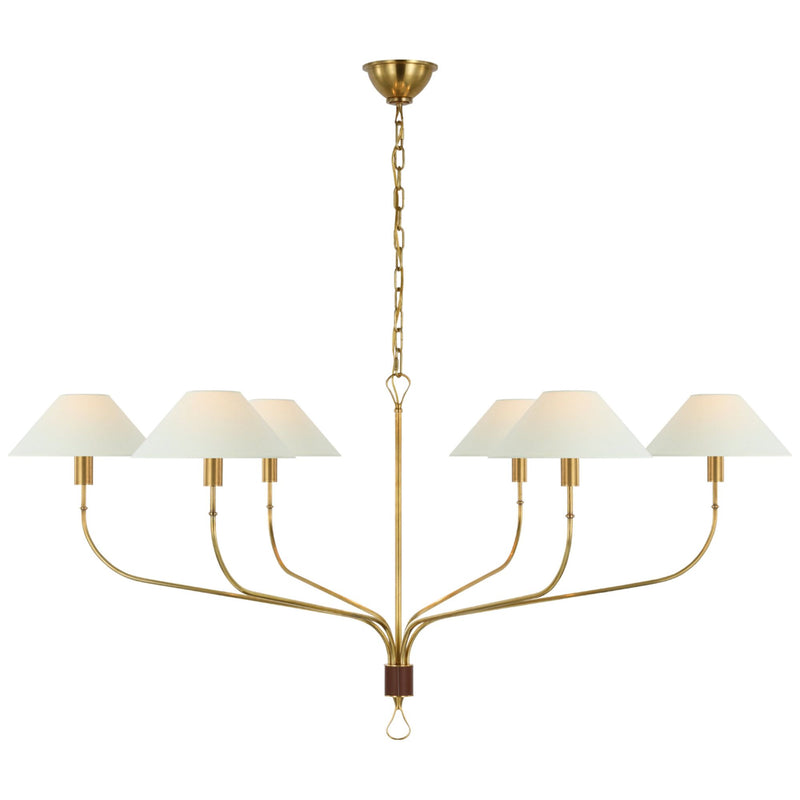Amber Lewis Griffin Grande Tail Chandelier in Hand-Rubbed Antique Bras