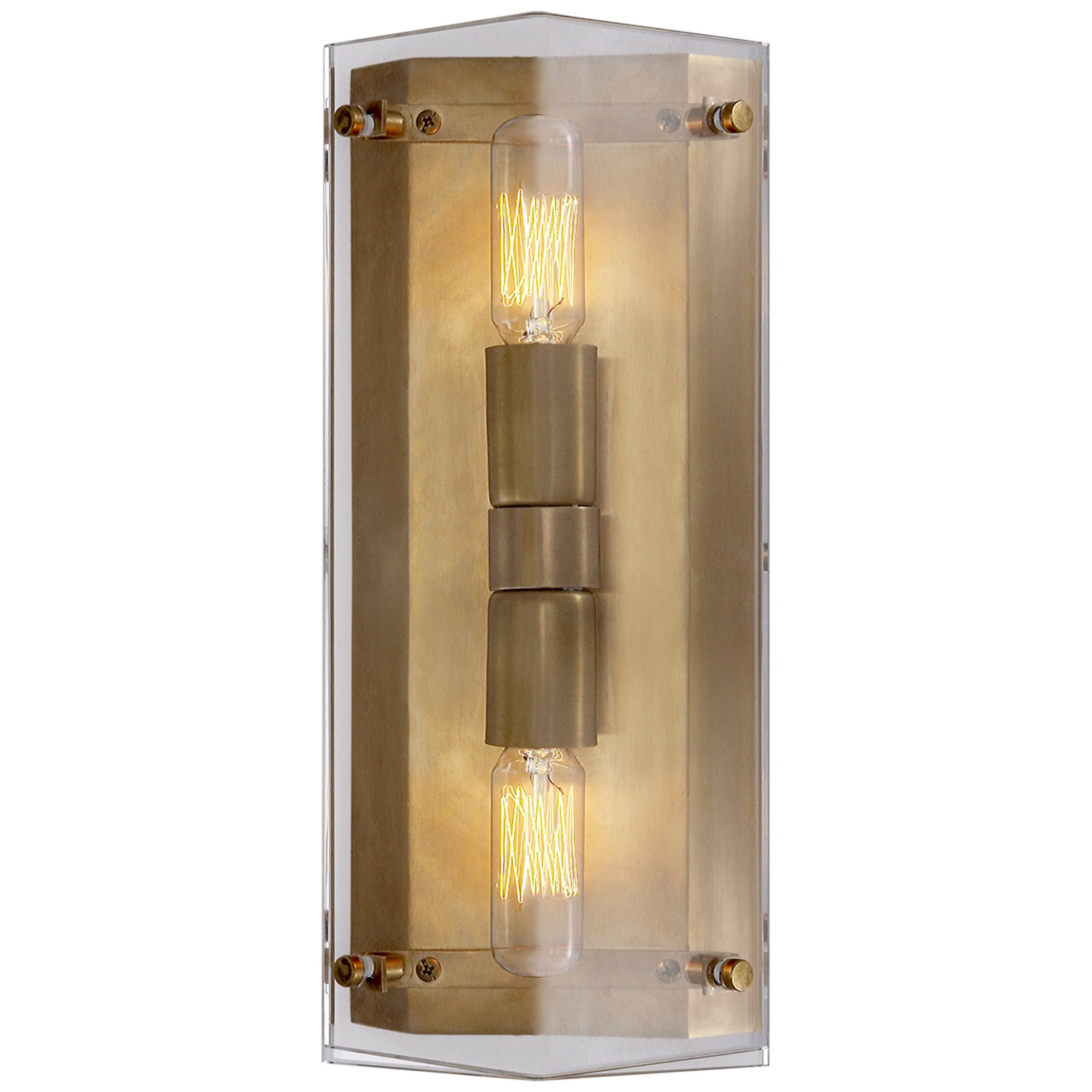 AERIN Clayton Wall Sconce in Crystal and Hand-Rubbed Antique Brass Wal