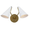 AERIN Clemente Double Sconce in Hand-Rubbed Antique Brass with Matte W