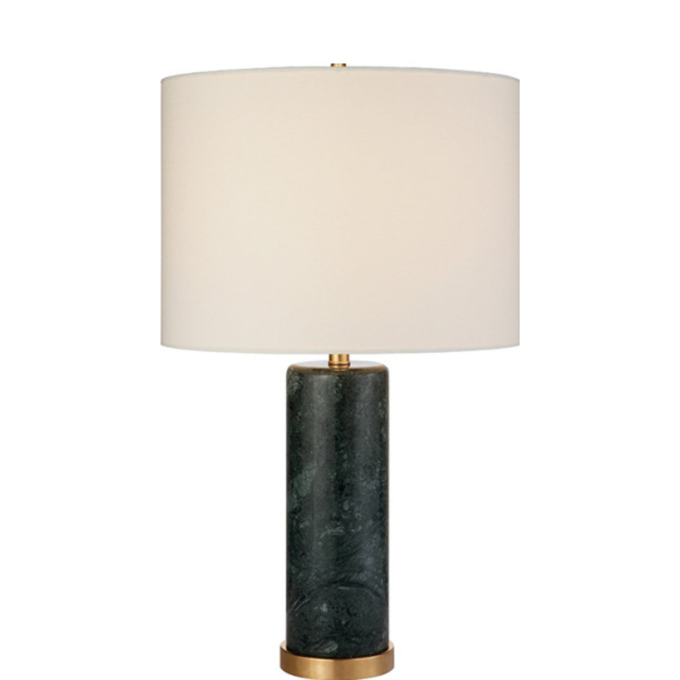 AERIN Cliff Table Lamp in Green Marble with Linen Shade W17" x H30"