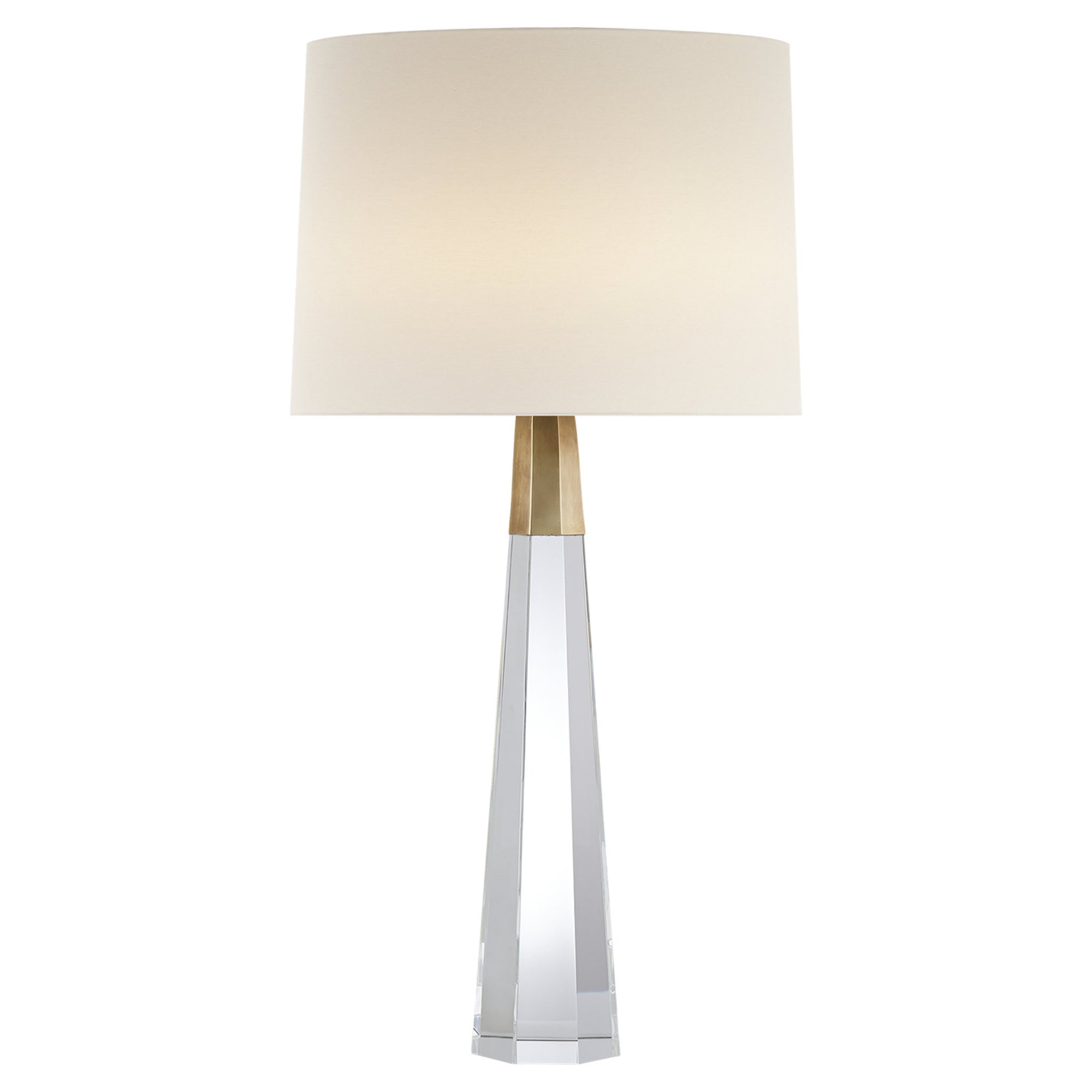AERIN Olsen Table Lamp in Crystal and Hand-Rubbed Antique Brass with L