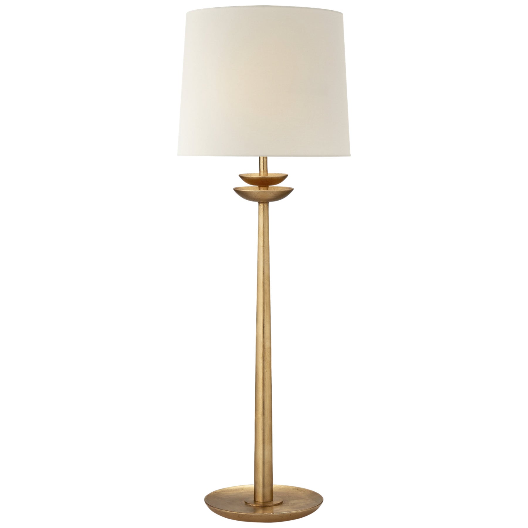 AERIN Beaumont Medium Buffet Lamp in Gild with Linen Shade Table Lamp
