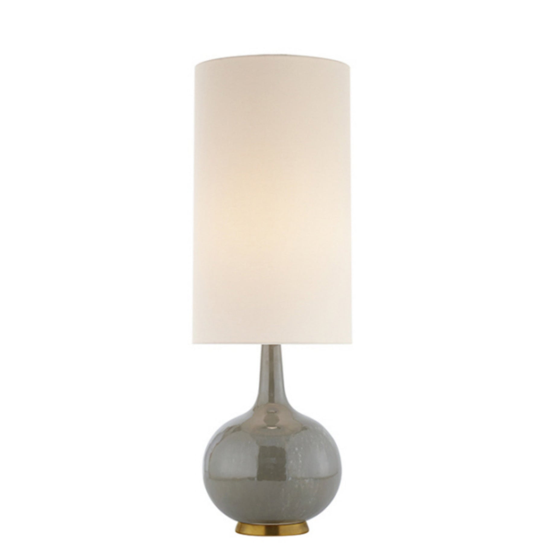 AERIN Hunlen Table Lamp in Shellish Gray with Linen Shade W8.5" x H25.