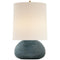 AERIN Sumava Medium Table Lamp in Blue Lagoon with Linen Shade W17" x