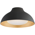 AERIN Agnes 15" Flush Mount in Matte Black with Soft White Glass