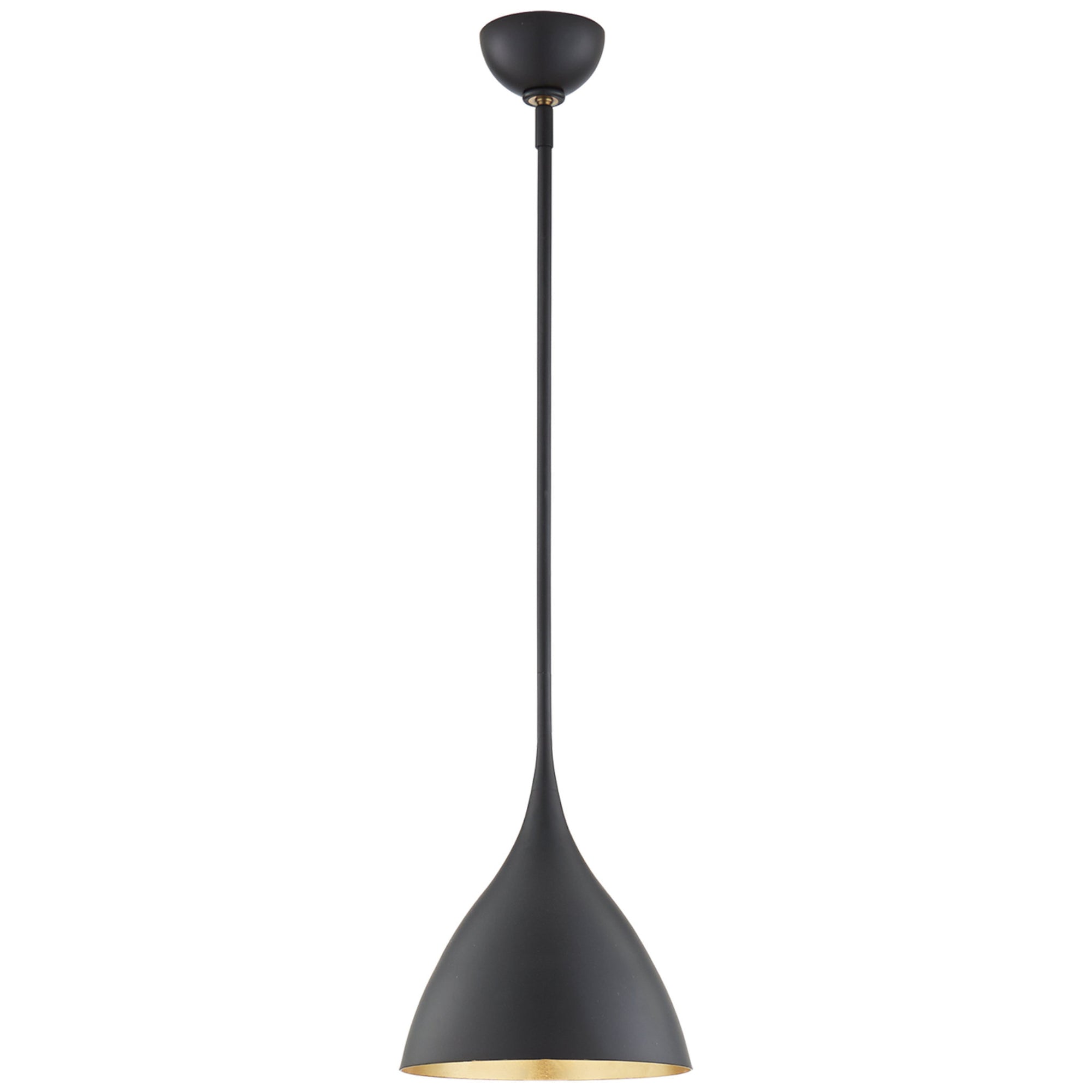 AERIN Agnes Small Pendant in Matte Black with Gild Interior Ceiling Li