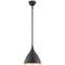 AERIN Agnes Small Pendant in Matte Black with Gild Interior