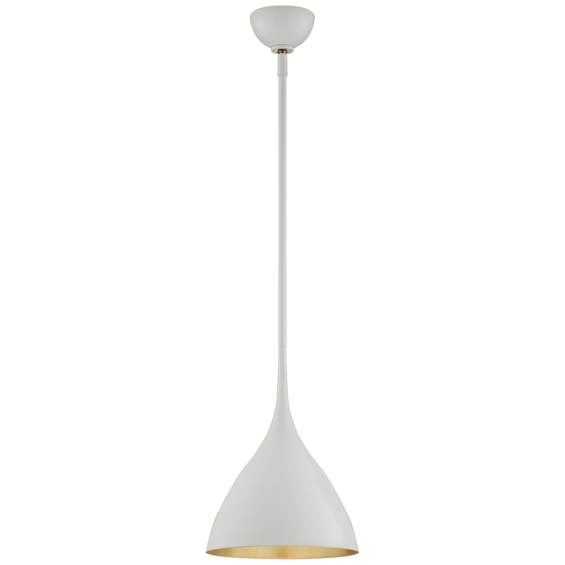 AERIN Agnes Small Pendant in Plaster White with Gild Interior Ceiling