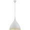 AERIN Agnes Medium Pendant in Plaster White with Gild Interior