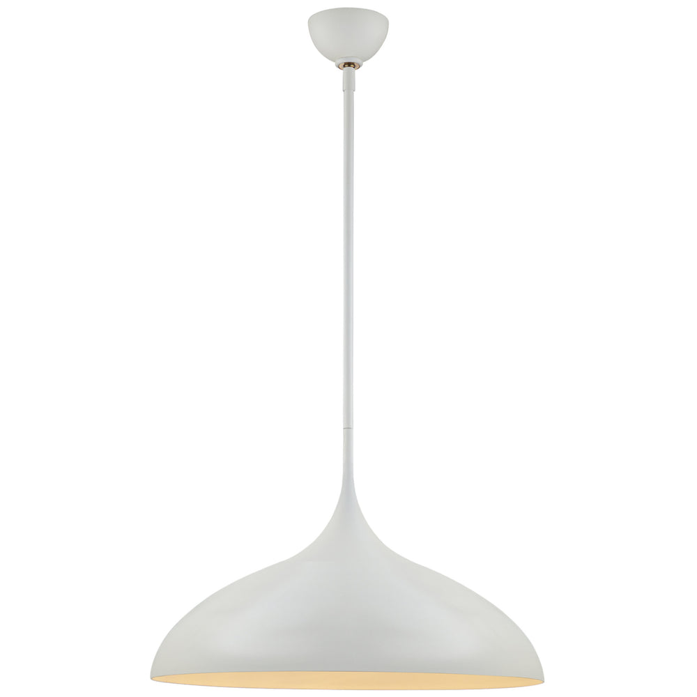 AERIN Agnes Large Pendant in Plaster White with Gild Interior Ceiling
