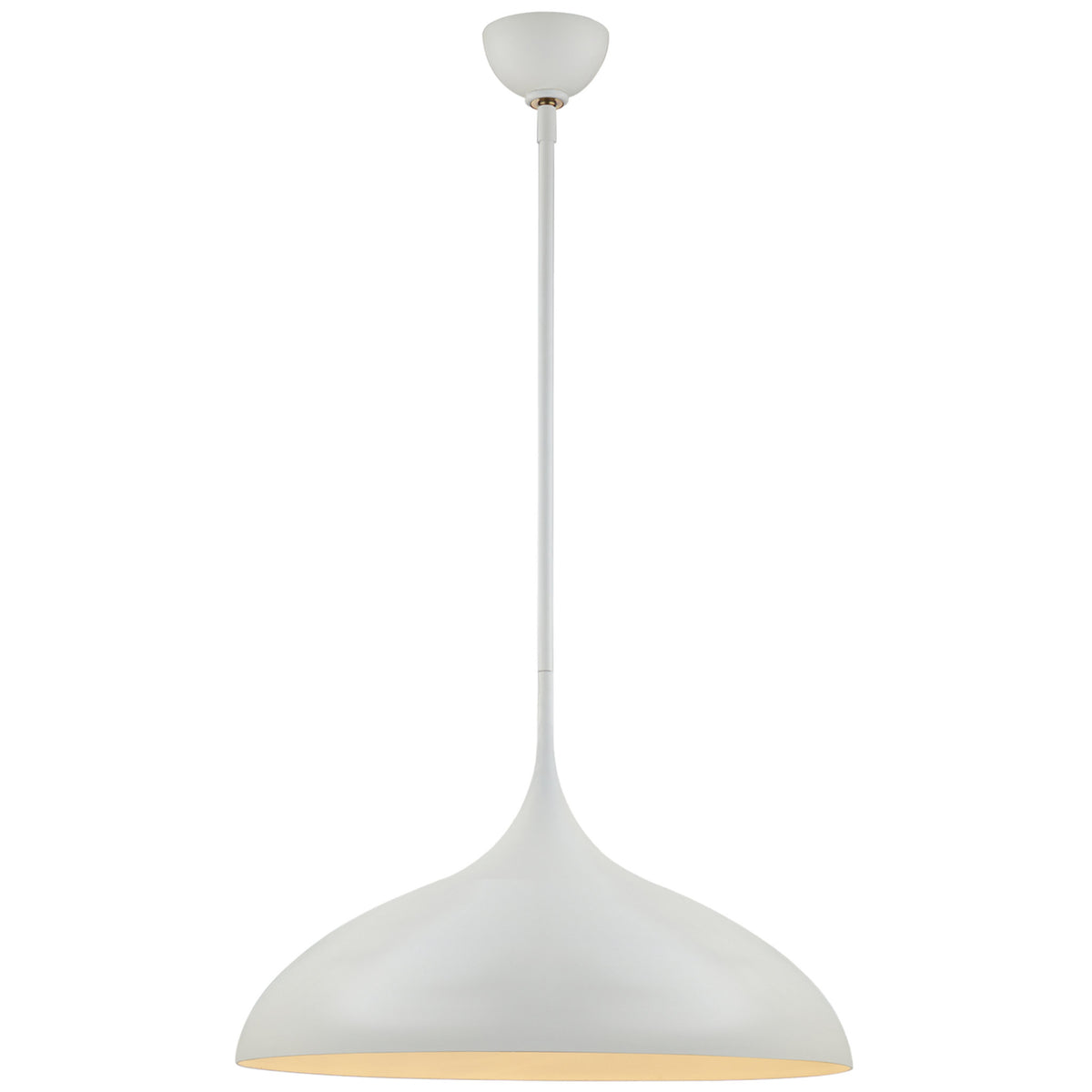 AERIN Agnes Large Pendant in Plaster White with Gild Interior Ceiling