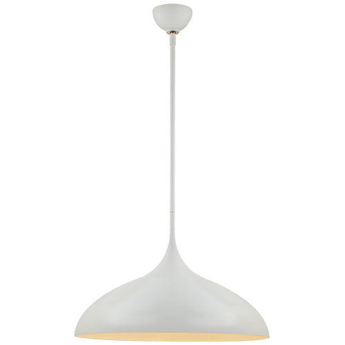 AERIN Agnes Large Pendant in Plaster White with Gild Interior Ceiling