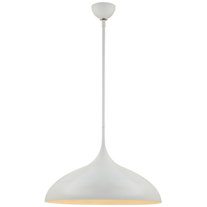AERIN Agnes Large Pendant in Plaster White with Gild Interior Ceiling